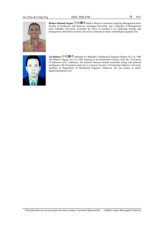 Classification of cervical spine fractures using 8 variants EfficientNet with transfer learning ...