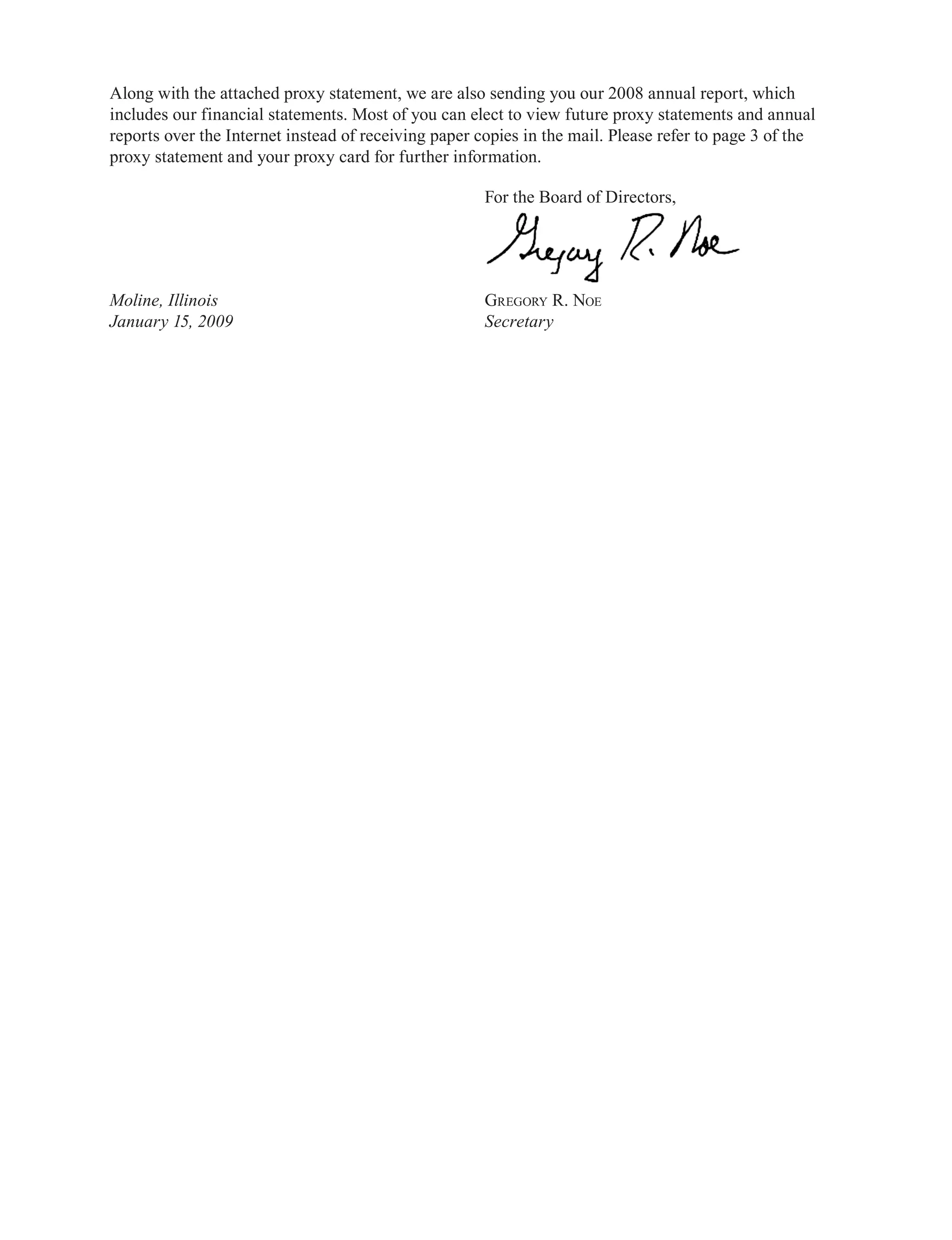 John Deere 2009 Proxy Statement | PDF