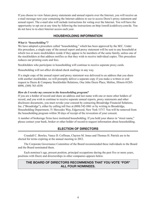 John Deere 2009 Proxy Statement | PDF