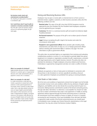 apple Business Conduct Policy (Updated 1/08) | PDF