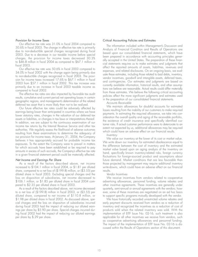 tech data Annual report 2004 | PDF