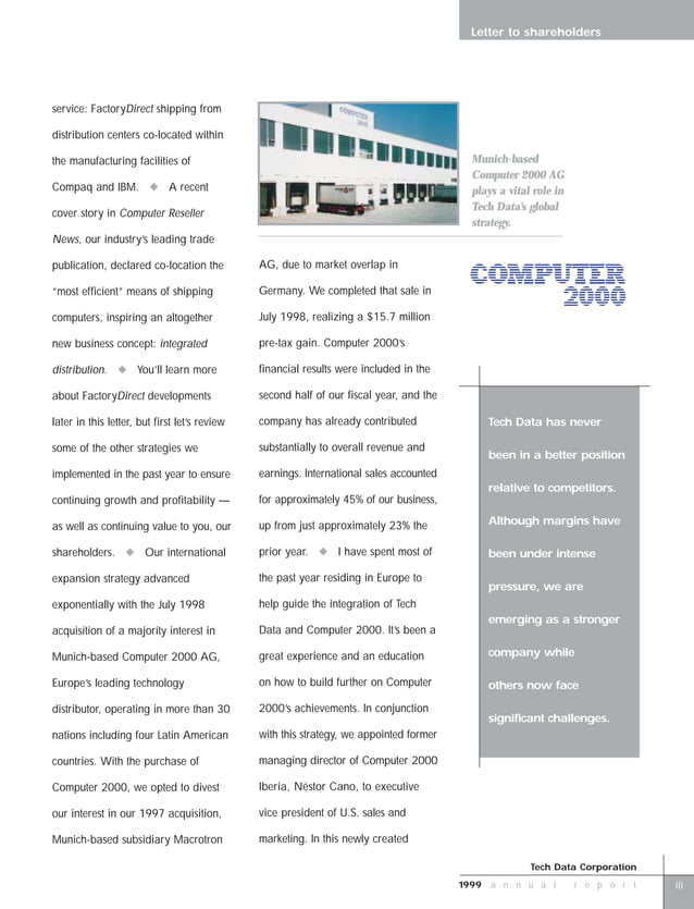 tech data Annual report 1999 | PDF