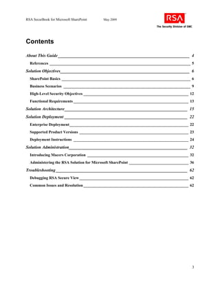 RSA SecurBook for Microsoft SharePoint | PDF