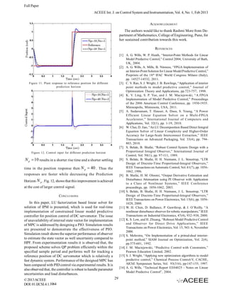 Design and Implementation of Proportional Integral Observer based Linear Model Predictive ...