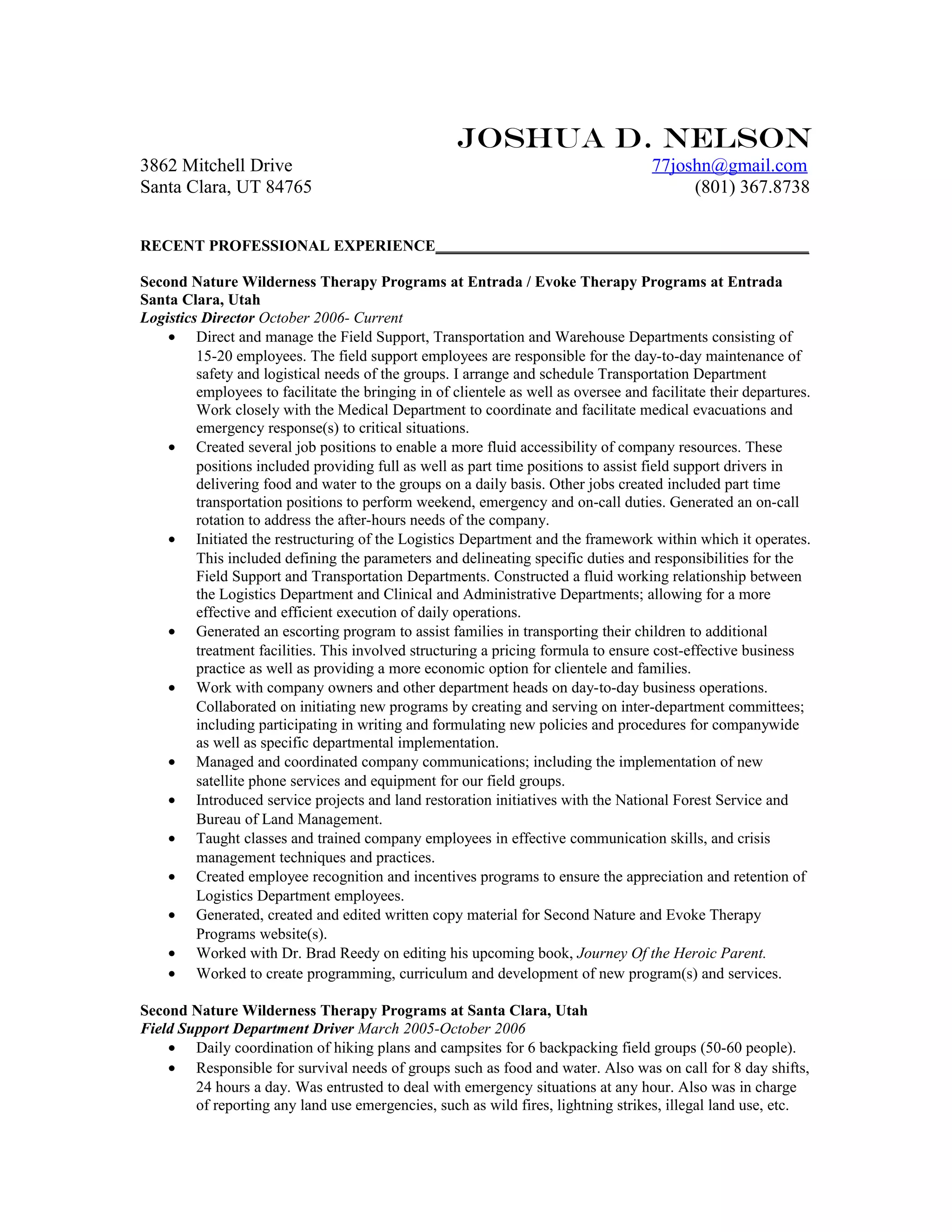 Josh Resumé 02.2015