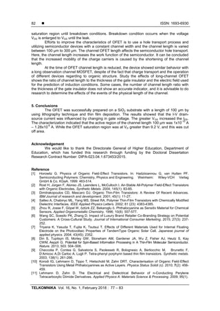 OFET Preparation by Lithography and Thin Film Depositions Process | PDF