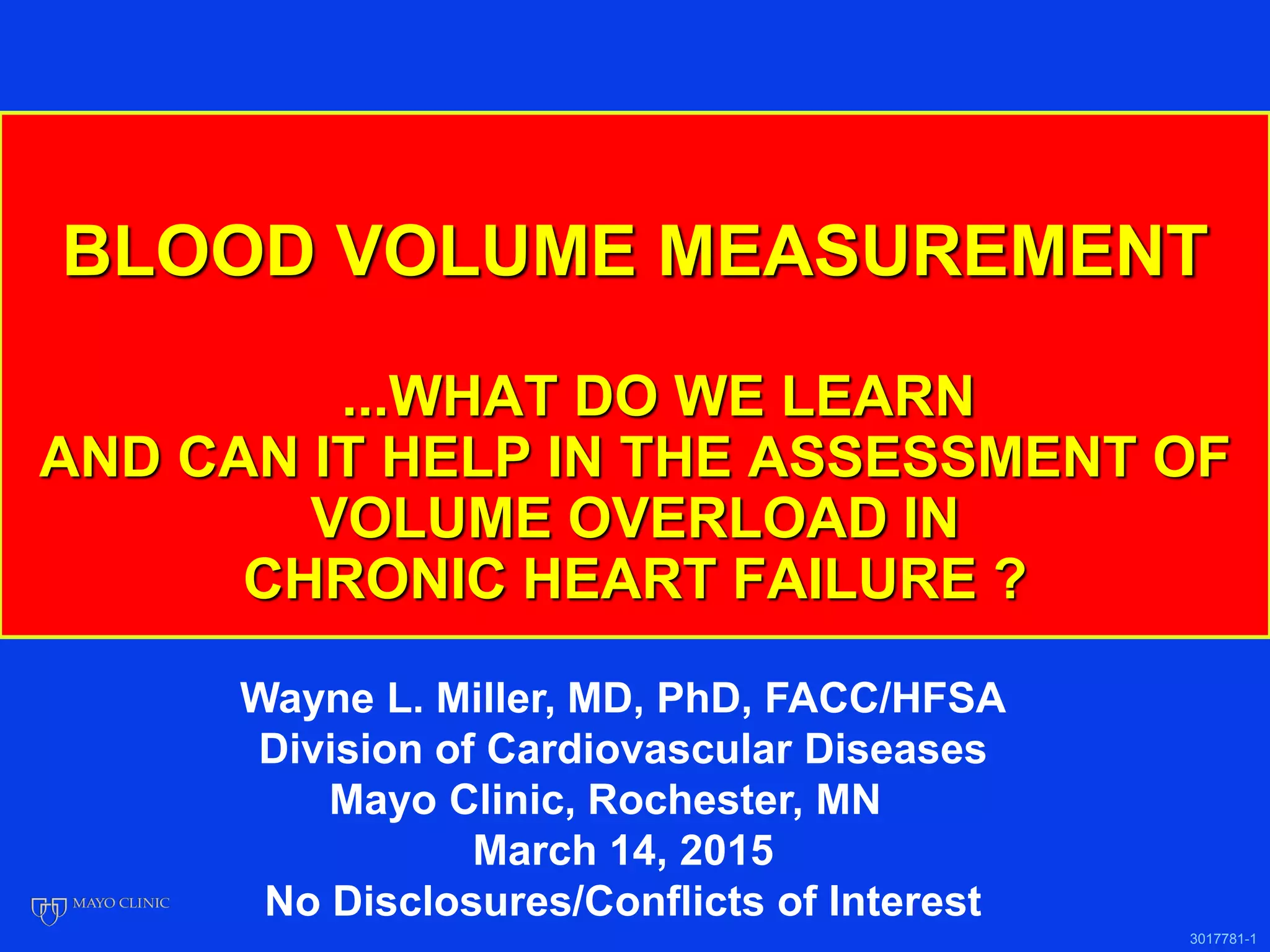 Blood Volume Measurement | PDF