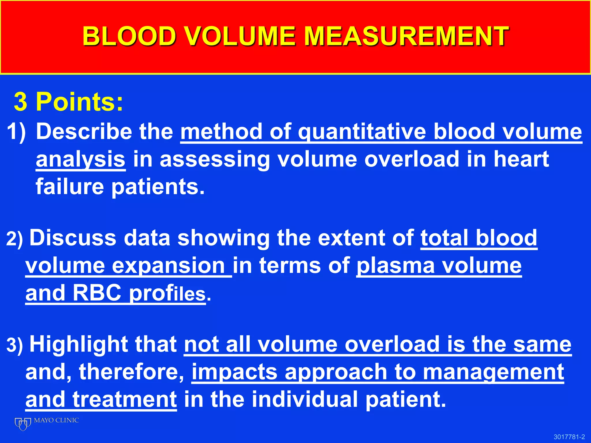 Blood Volume Measurement | PDF