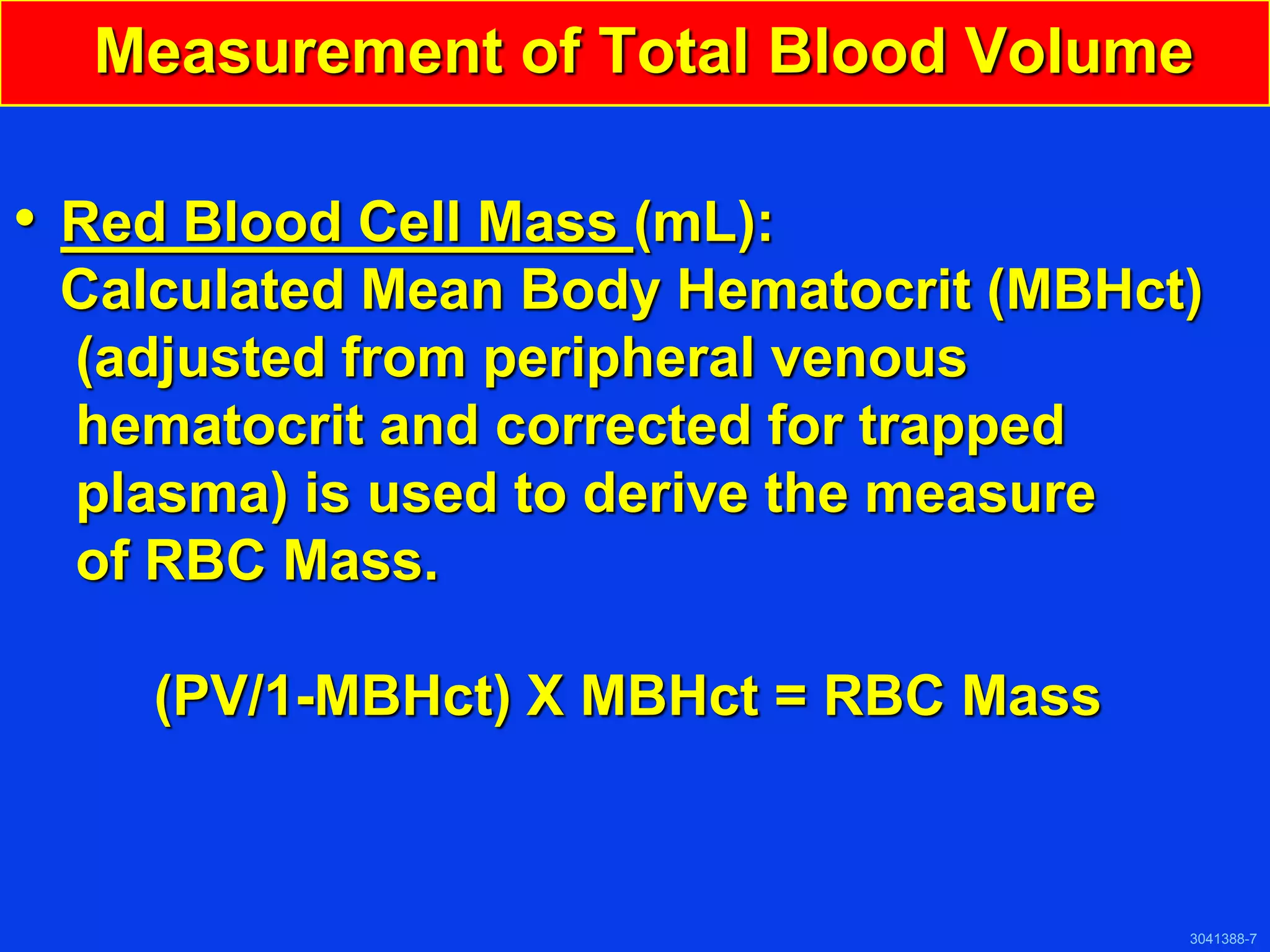 Blood Volume Measurement | PDF