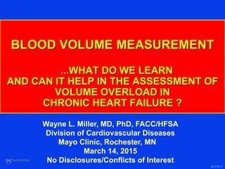 Blood Volume Measurement | PDF
