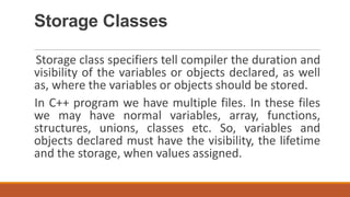 Storage Classes and Functions | PPT
