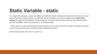 Storage Classes and Functions | PPT