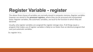 Storage Classes and Functions | PPT