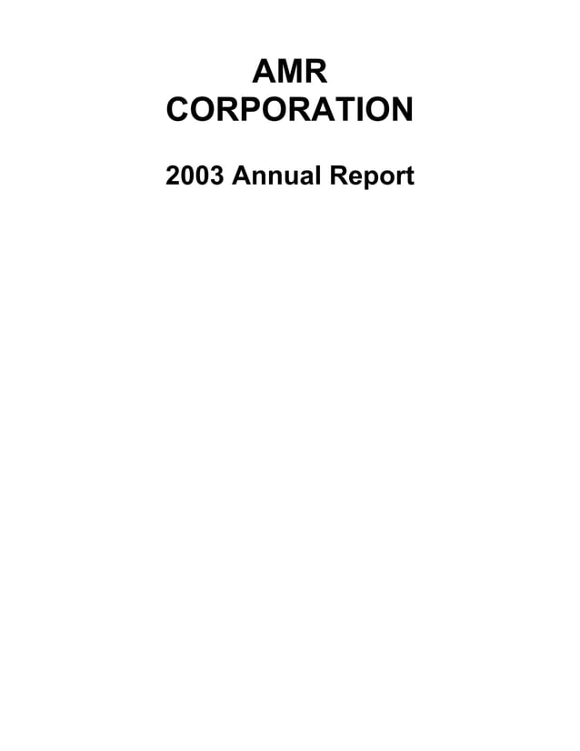 AMR Annual Report 2003 | PDF
