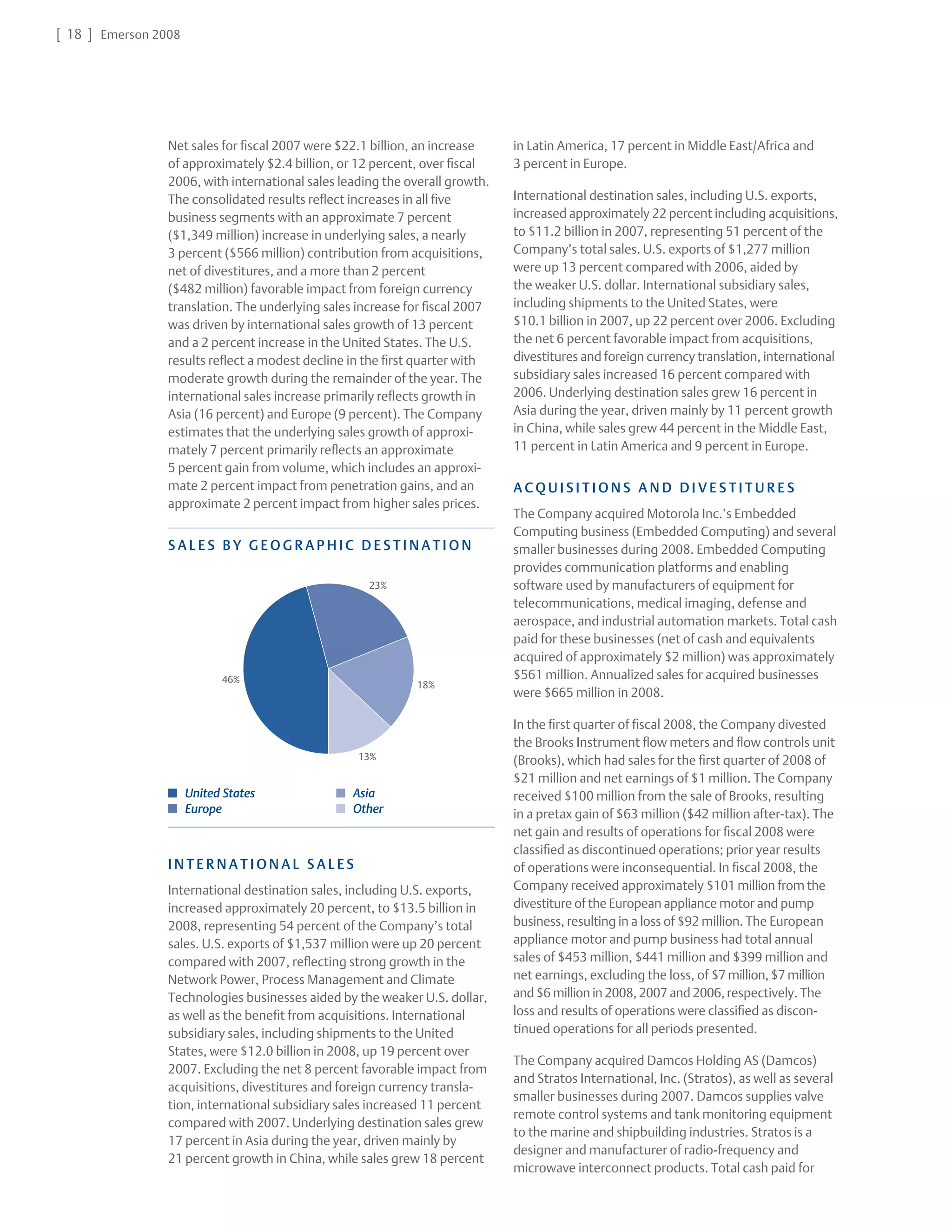 emerson electricl annual reports 2008 | PDF