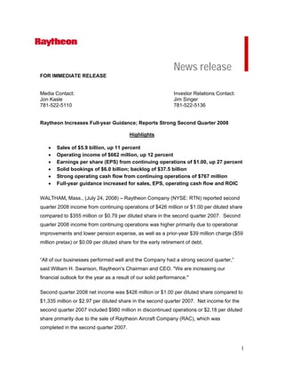 raytheon Q4 Earnings Presentation | PDF
