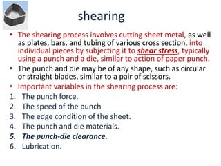 Sheet metal forming process Chapter 7 | PPT