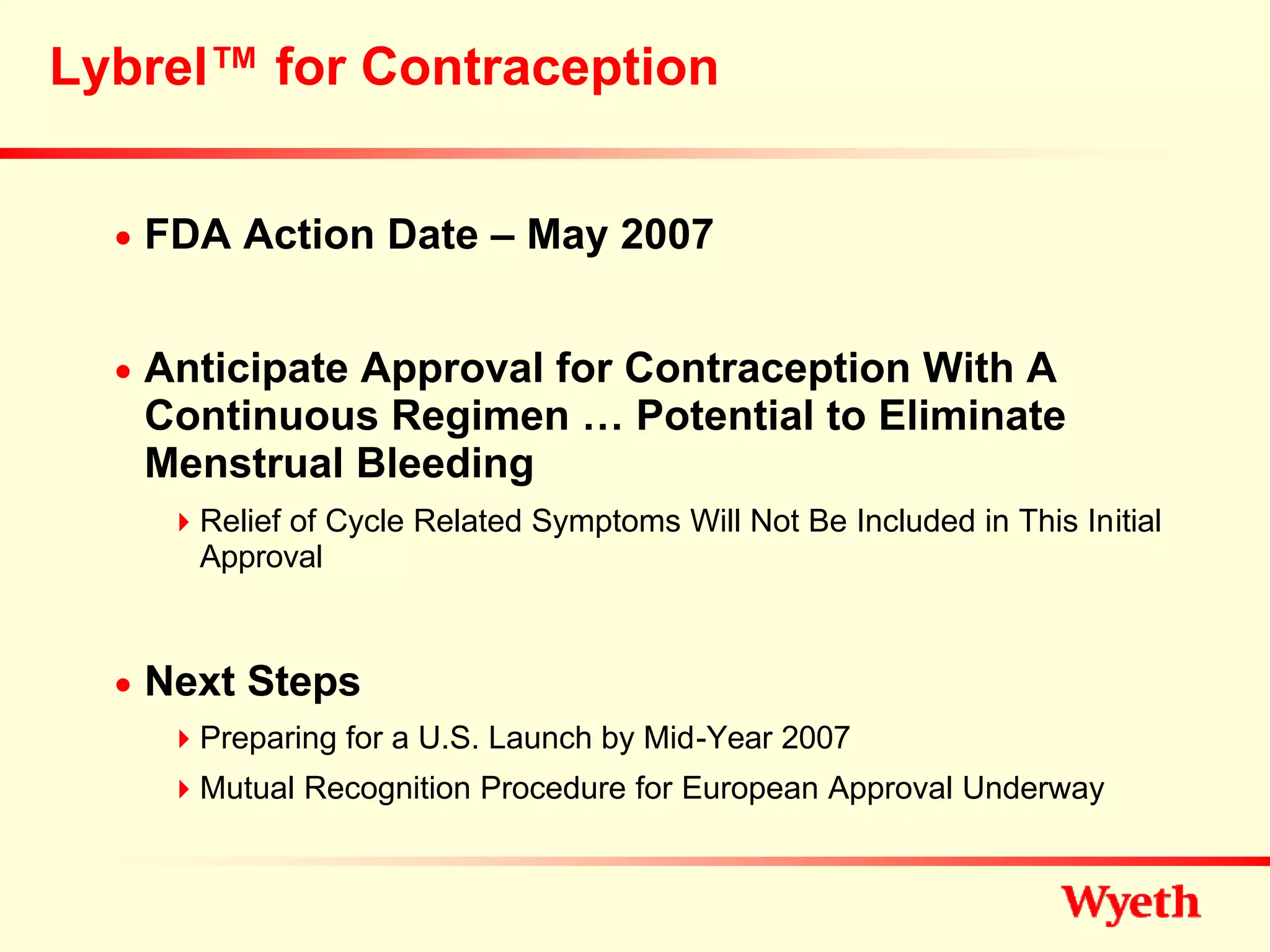 wyeth 1st Quarter Earnings Presentation | PPT