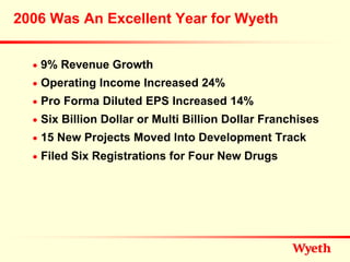 wyeth Merrill Lynch Global Pharmaceutical, Biotechnology and Medical Device Conference ...