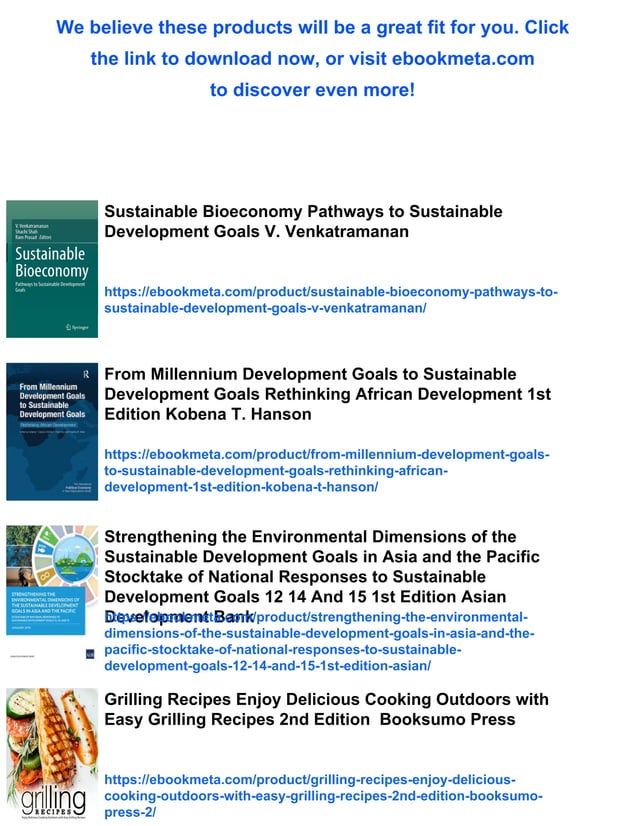 Biotechnological Approaches to Sustainable Development Goals Patrick ...