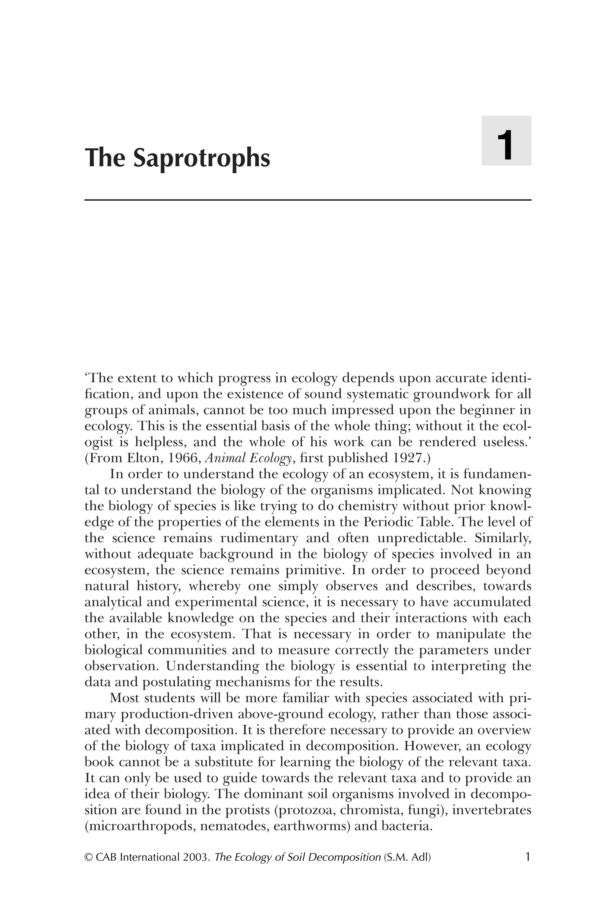 The Ecology Of Soil Decomposition First Sina M Adl | PDF