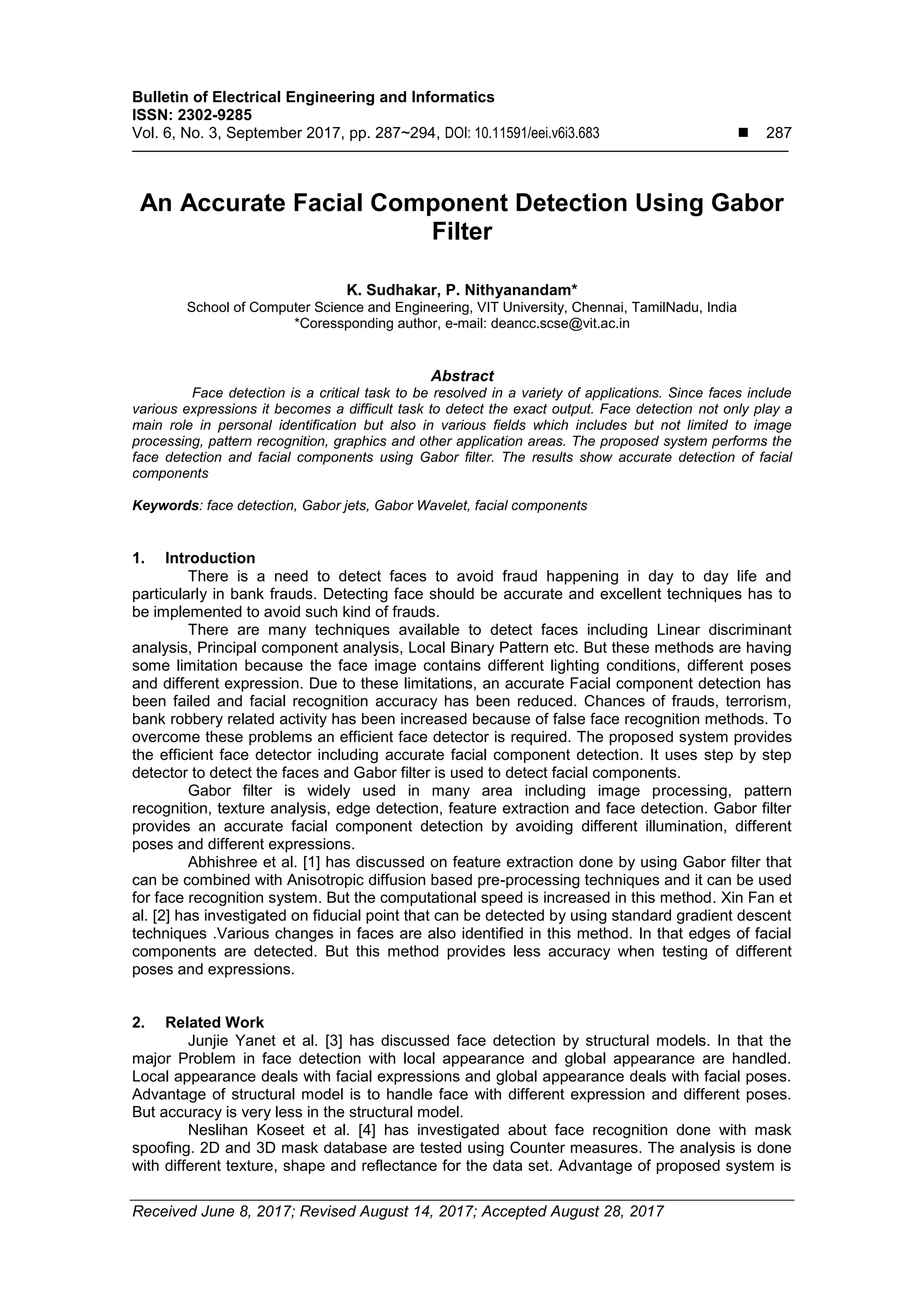 An Accurate Facial Component Detection Using Gabor Filter | PDF