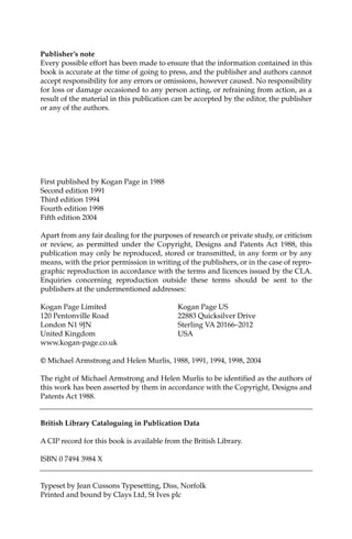 Reward Management 5th Michael Armstrong Helen Murlis | PDF