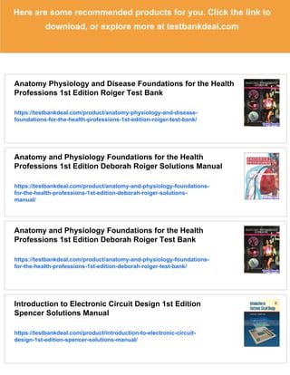Anatomy Physiology and Disease Foundations for the Health Professions ...