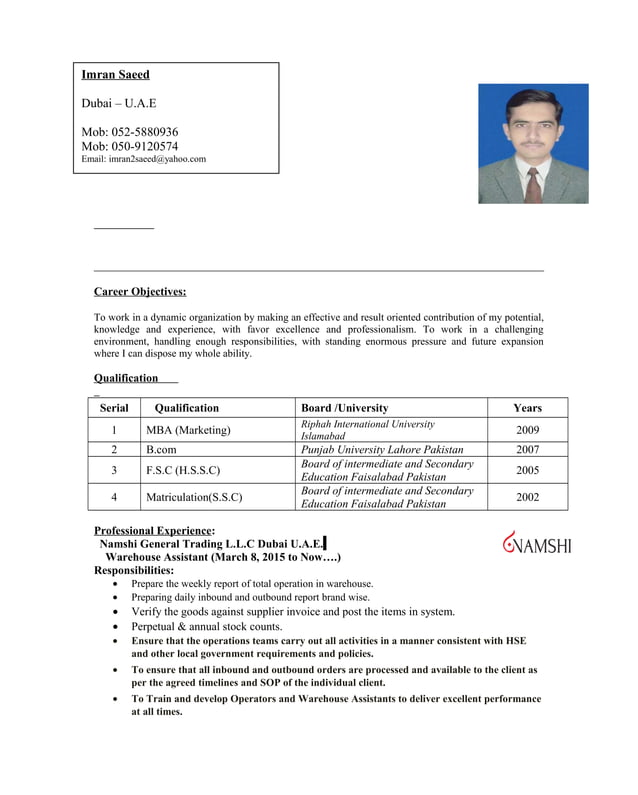 imran saeed cv | PDF
