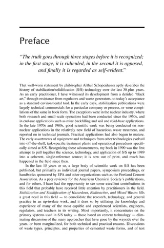 Stabilization And Solidification Of Hazardous Radioactive And Mixed ...