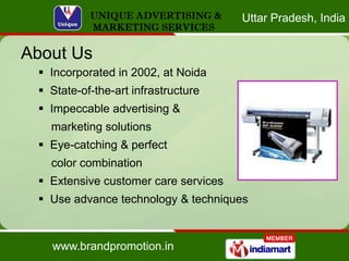 Advertising Products and Services by Unique Advertising & Marketing ...