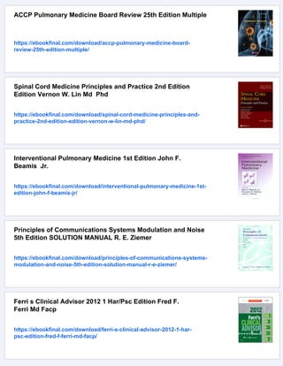 Principles of Pulmonary Medicine 5th Edition Steven E. Weinberger Md ...