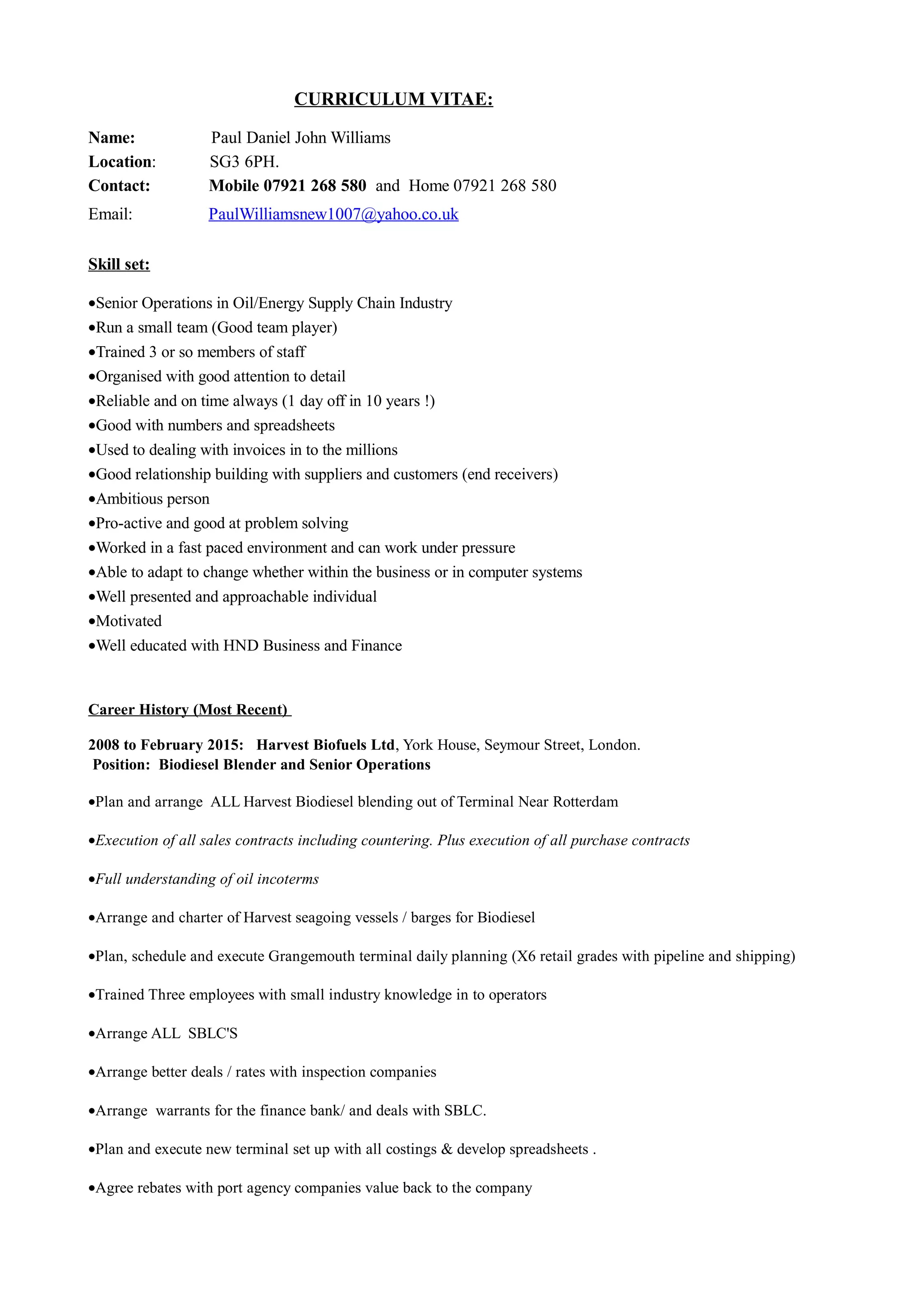 CURRICULUM VITAE-PW master | PDF