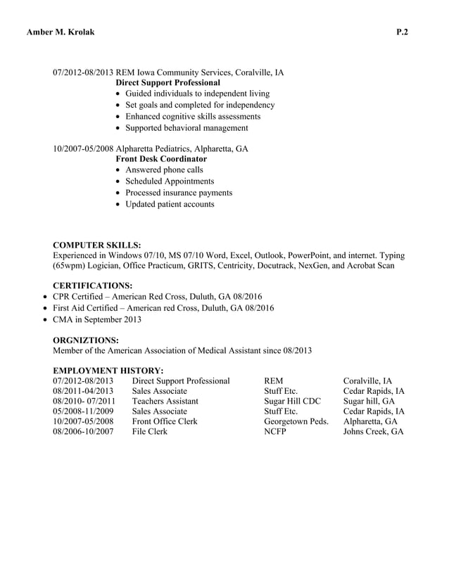 Amber's resume (4) | DOC