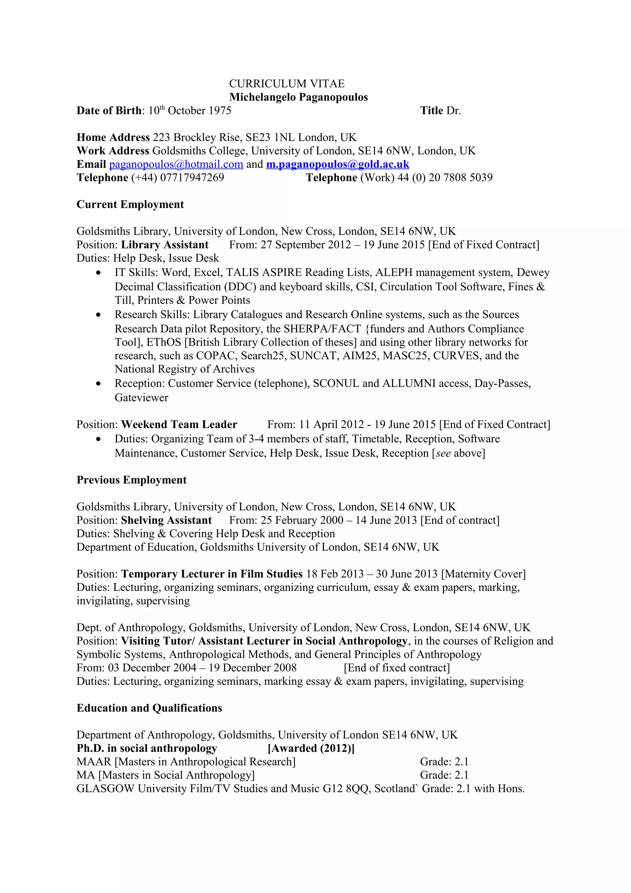 CURRICULUM VITAE | DOC