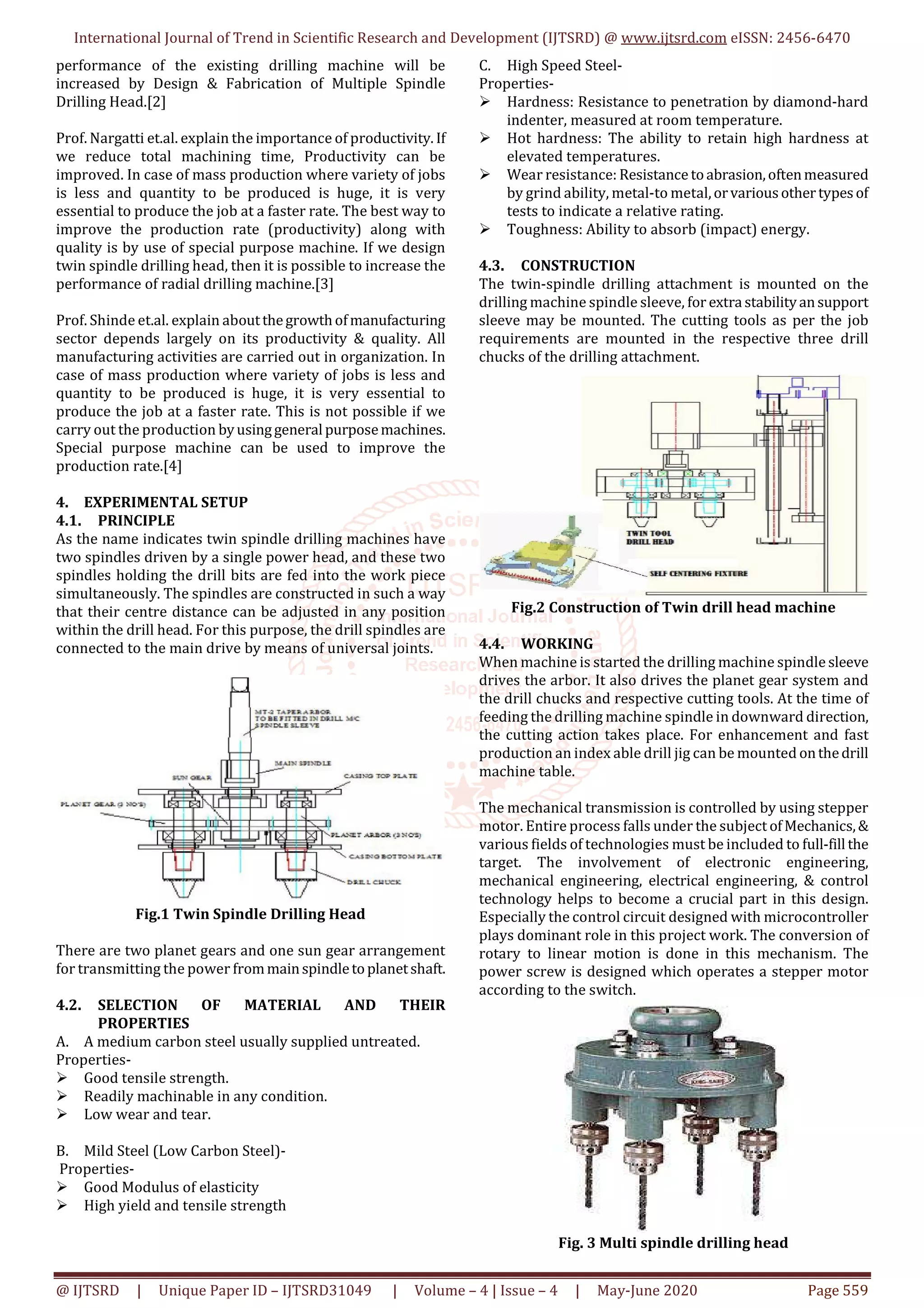Design and Fabrication Multi Spindle Drilling Machine | PDF
