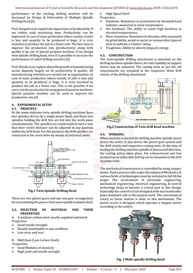 Design and Fabrication Multi Spindle Drilling Machine | PDF