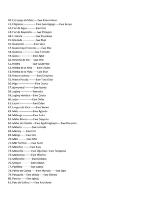 106 hierbas rituales con sus nombres | DOCX