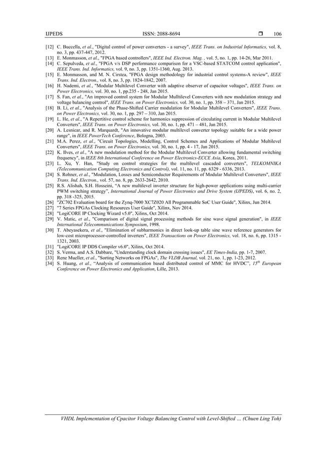 VHDL Implementation of Capacitor Voltage Balancing Control with Level-Shifted PWM for Modular ...