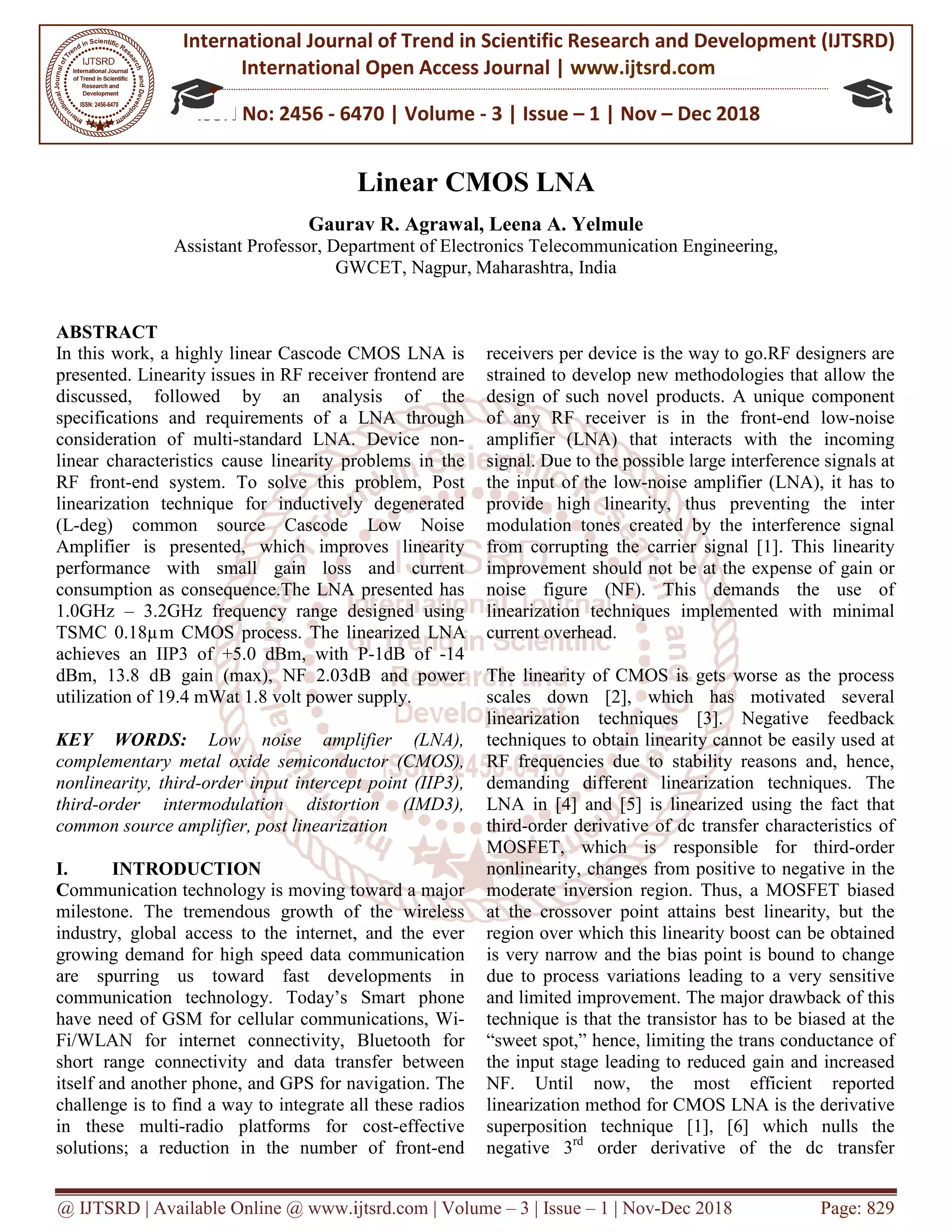 Linear CMOS LNA | PDF