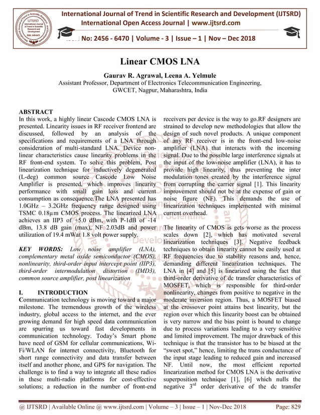 Linear CMOS LNA | PDF