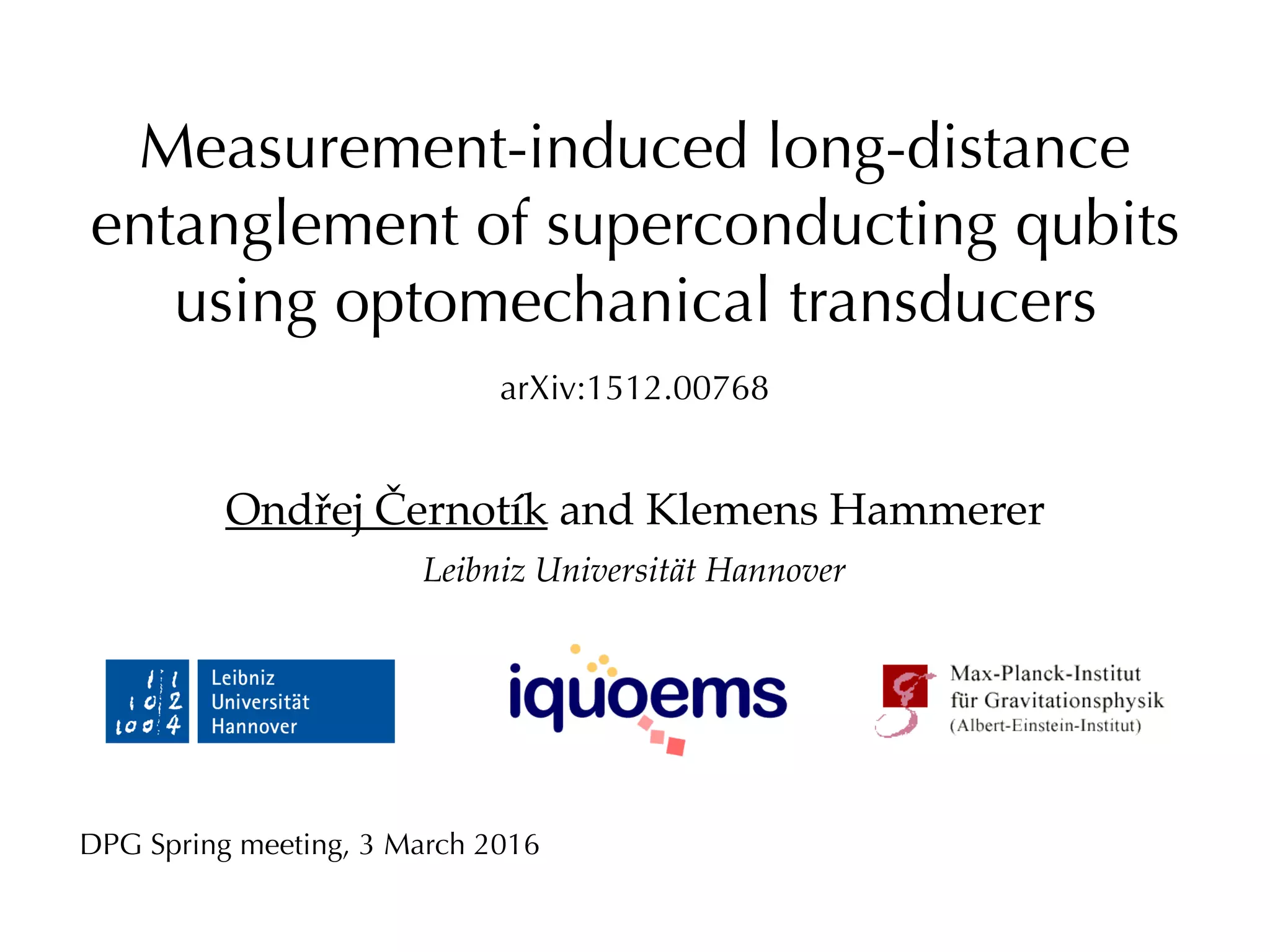 Measurement-induced long-distance entanglement of superconducting qubits using optomechanical ...