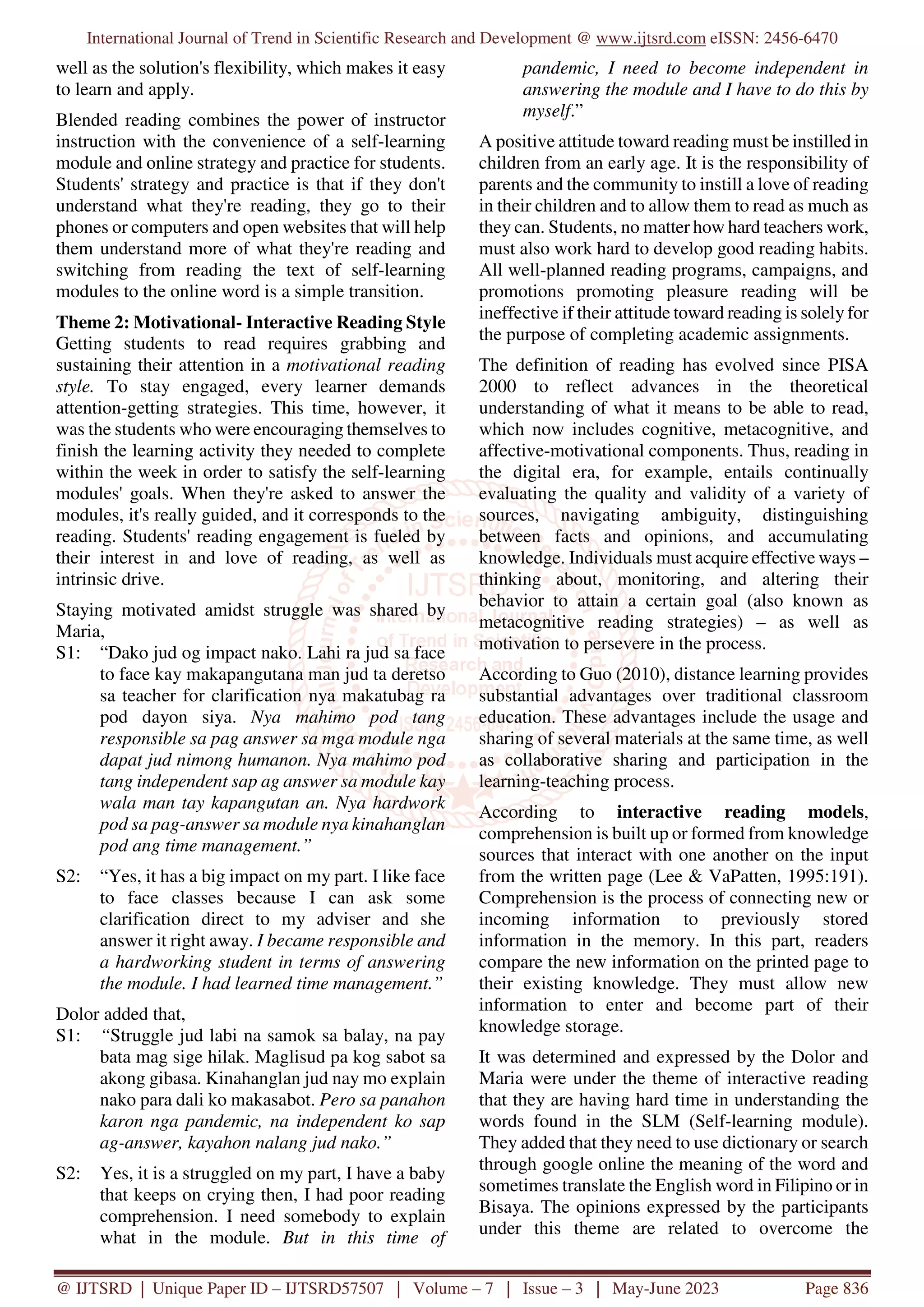 Reading Styles of 21st Century Learners in Modular Distance Learning ...