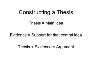 106 slides 3 2013: Thesis to Argument | PPT