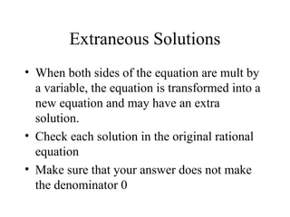 RATIONAL EQUATIONS TRANSFORMABLE INTO QUADRATIC EQUATION | PPT