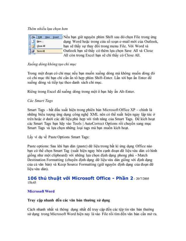 106 thu thuat word | PDF