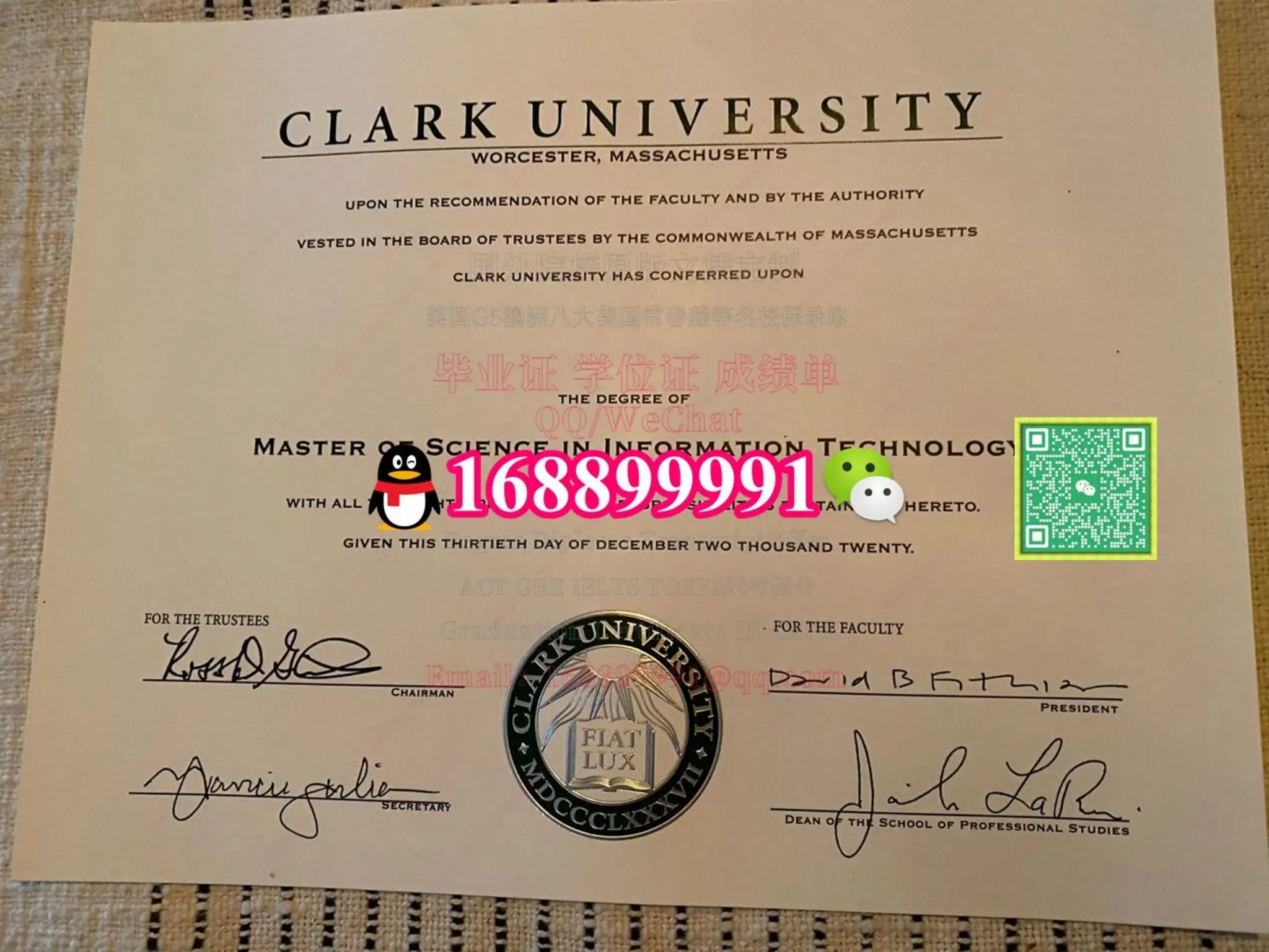 Clark University degree offer diploma Transcript | PDF