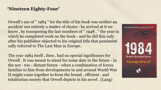 George Orwell's '1984' and Its Relevance in Today. 107-The 20th Century ...