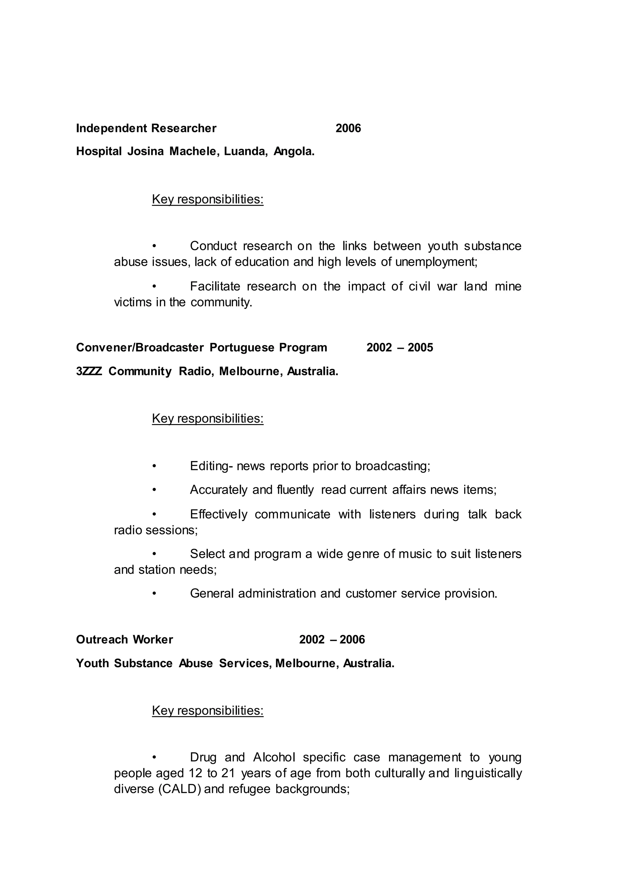 Francisco Dos Santos Resume 2016 updated | DOCX | Substance Abuse ...