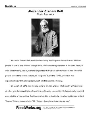 1070_alexander_graham_bell Y SU HISTORIA DETRAS DE LA PANTALLA | PDF